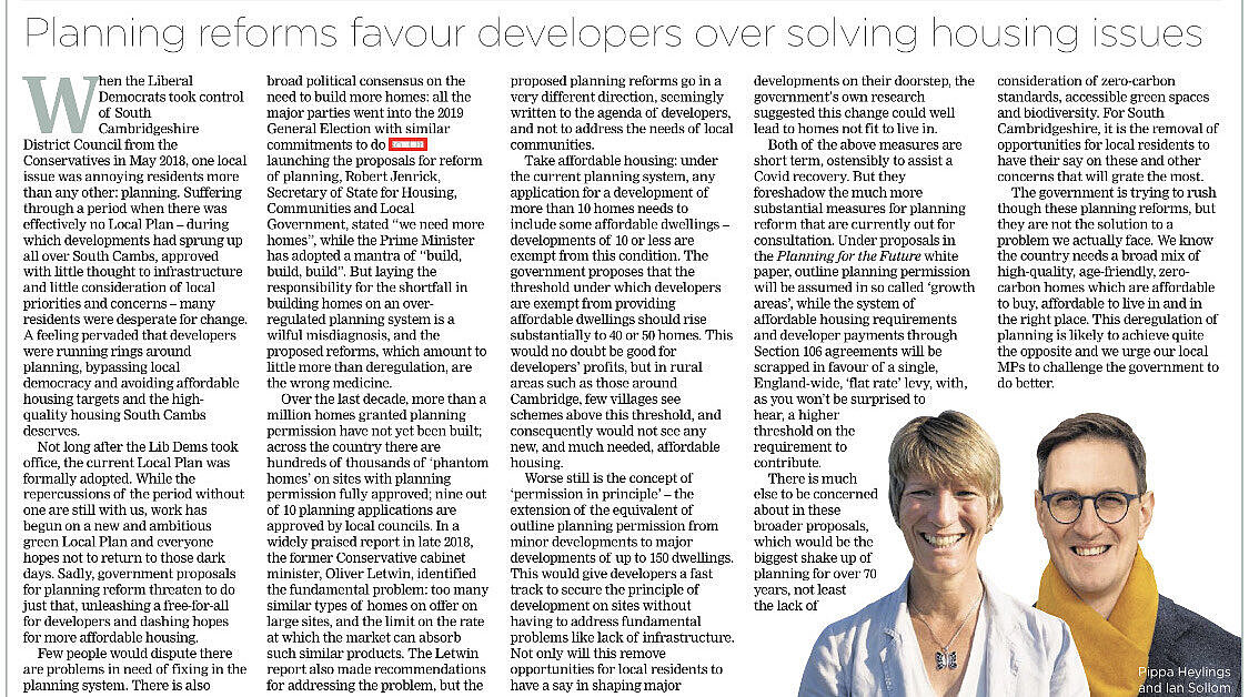 Planning reforms favour developers over solving housing issues - Ian ...