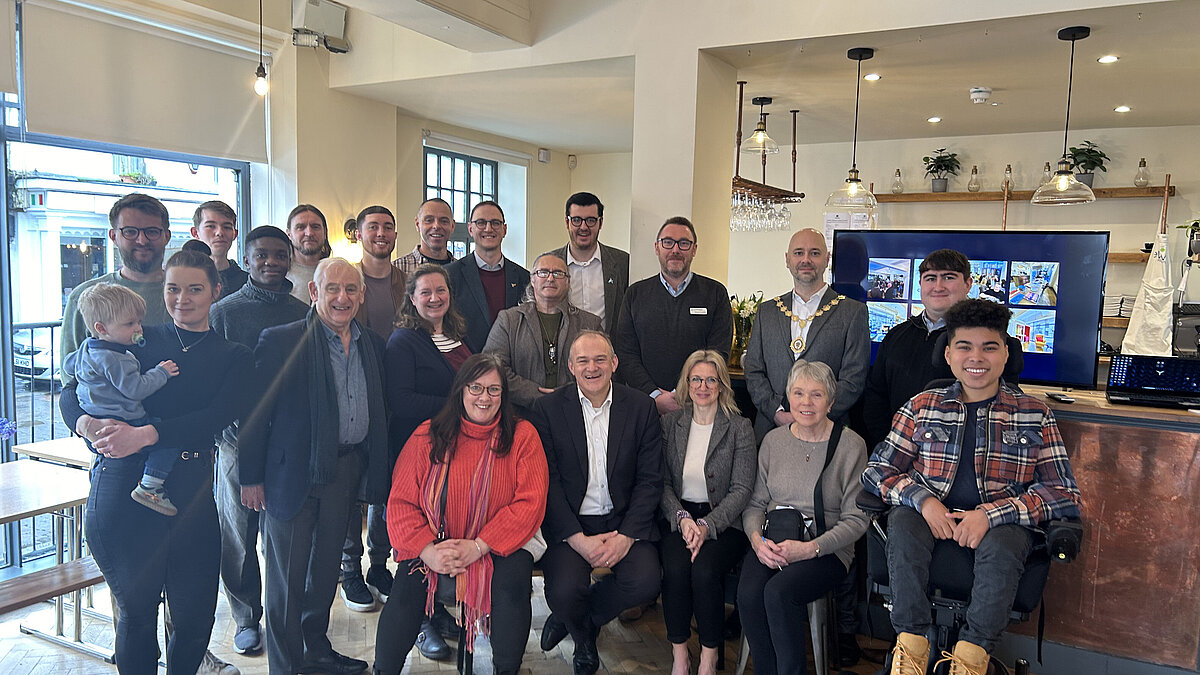 Lib Dem Leader Ed Davey and Lib Dem parliamentary candidate Ian Sollom ...